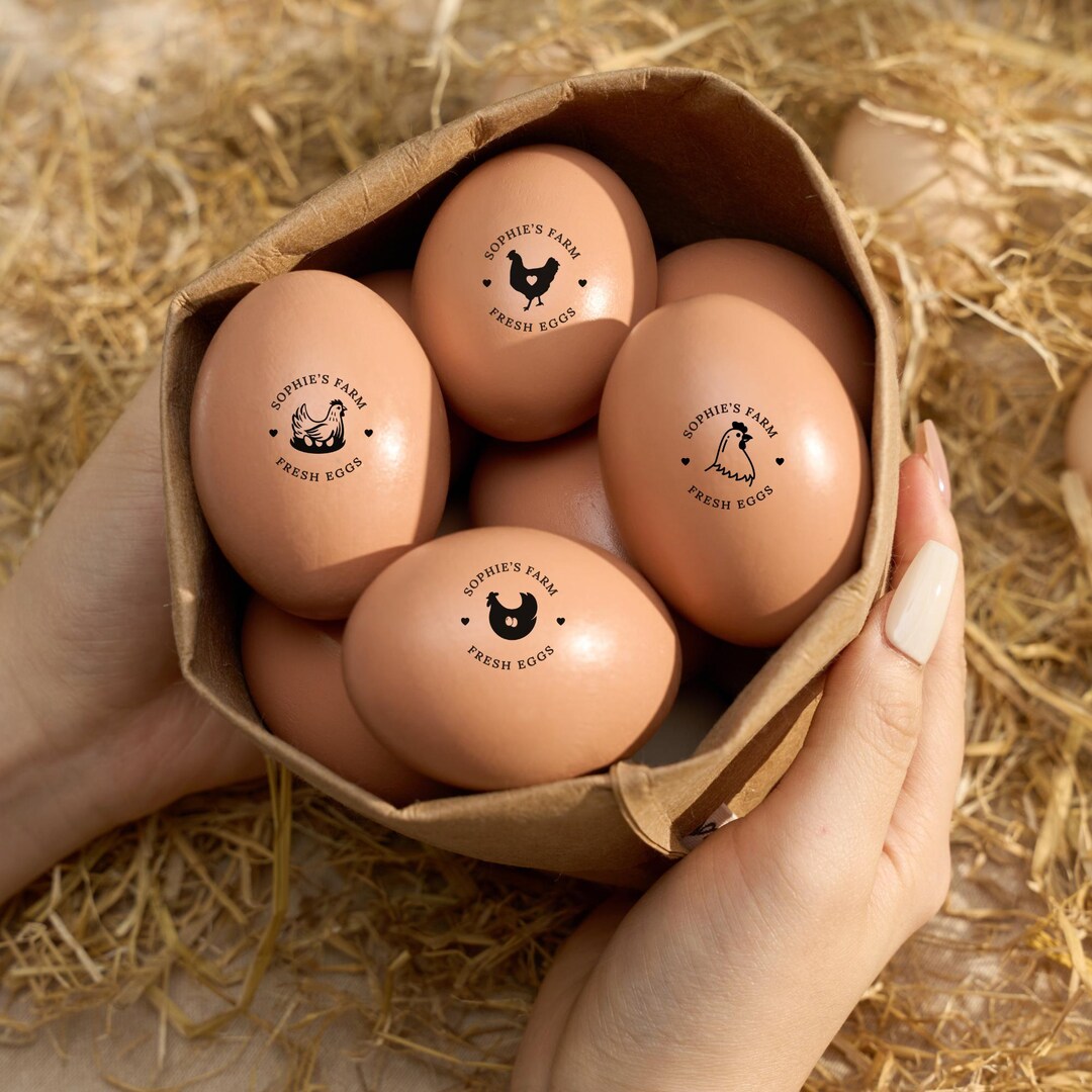 Custom Egg Stamp | Self-inking Farm Fresh Eggs - Etsy