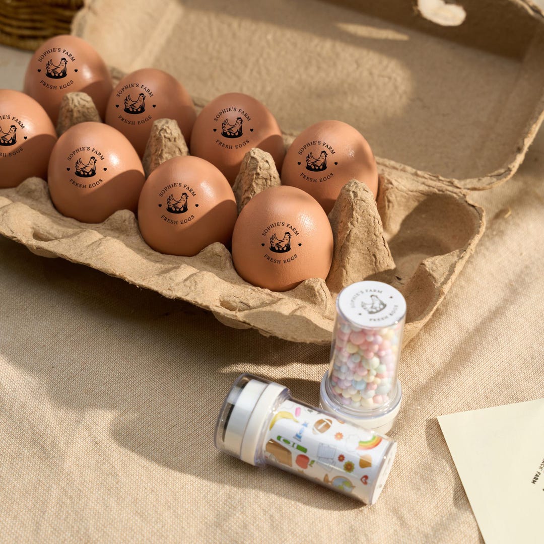 Custom Egg Stamp | Self-inking, Farm Fresh Eggs - Etsy