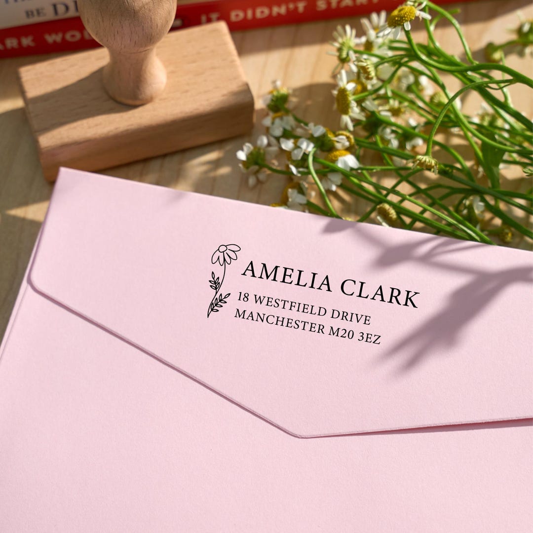 Custom Address Stamp | Personalized Wedding, Business Stamper - Etsy