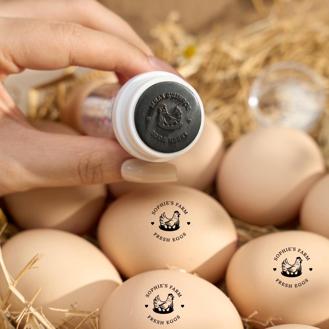 Custom Chicken Egg Stamp | Self Inking Egg Stamp | Farm Fresh Eggs ...