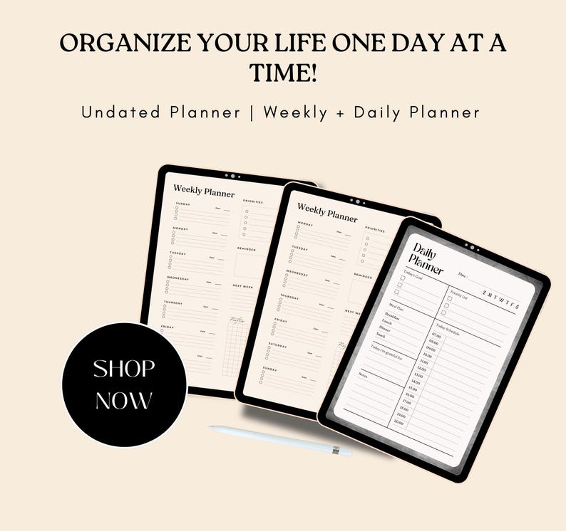 Editable Daily & Weekly Planner Template | Canva, PLR (digital Download ...