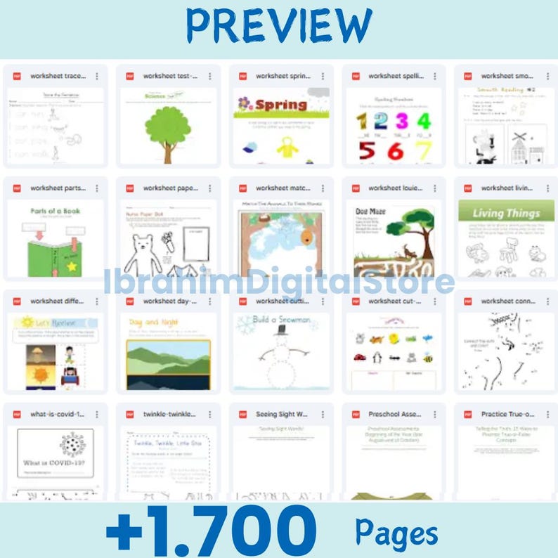 Preschool Learn & Fun - Printable Worksheets and Module [1.700+ Pages ...