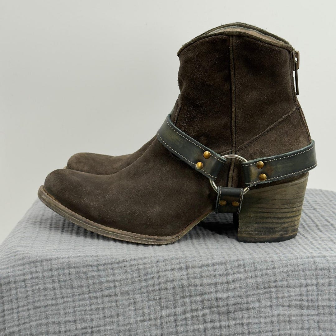 Freebird by Steven Spirit Suede Harness Boots Women 9 Olive Green ...
