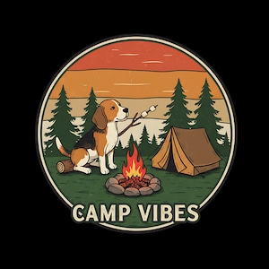 Camping Dog Shirt Campfire Tent SVG Outdoor Dog Lover Clipart Funny ...
