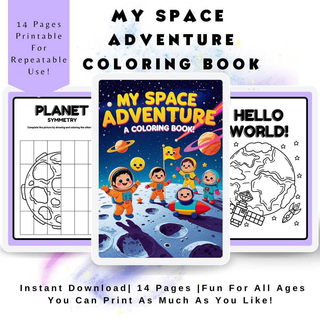My Space Adventure Coloring Book - Etsy