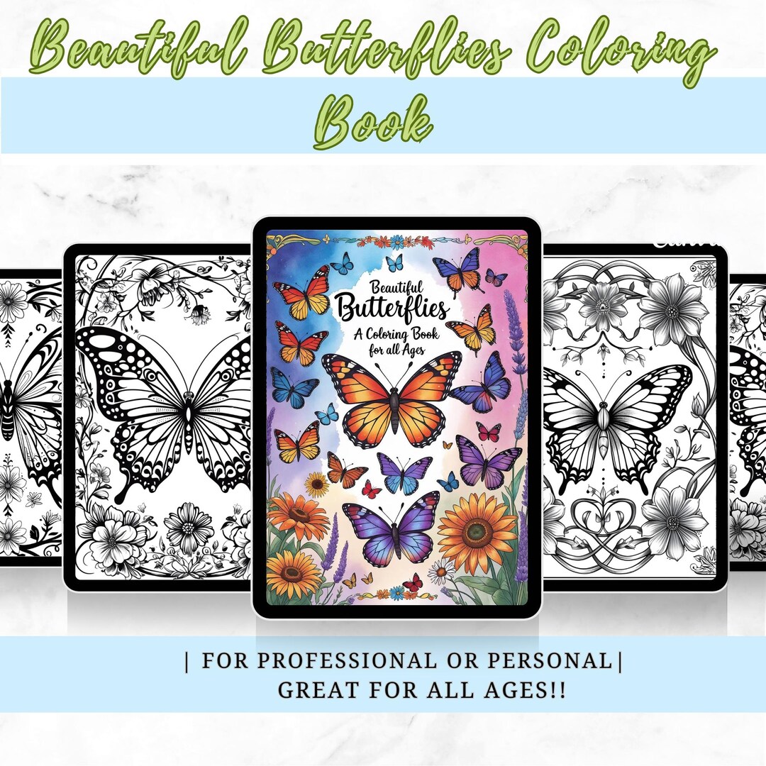 The Beautiful Butterflies Coloring Book - Etsy