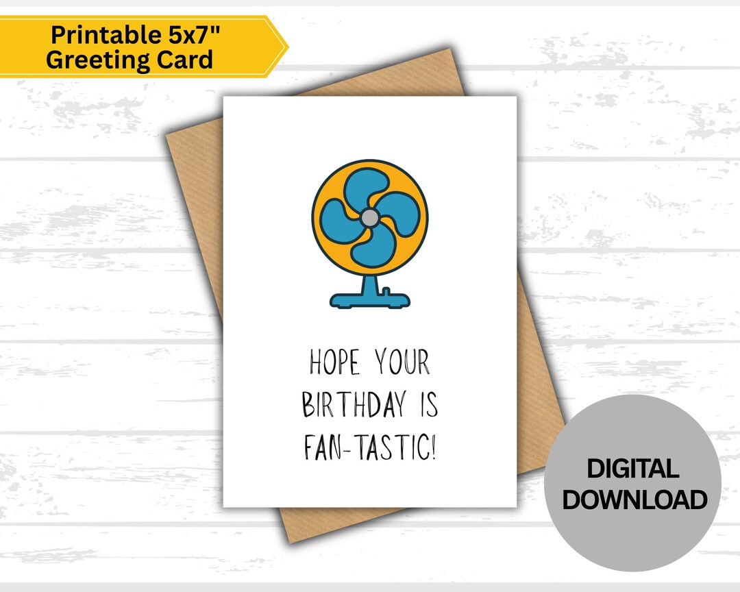 Funny Fan Birthday Card – Printable Pun Card (digital Download) - Etsy