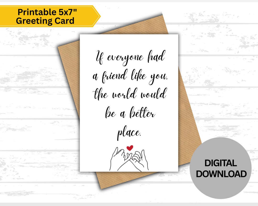 Printable Friendship Card – Pinky Promise Minimalist Art, Meaningful ...
