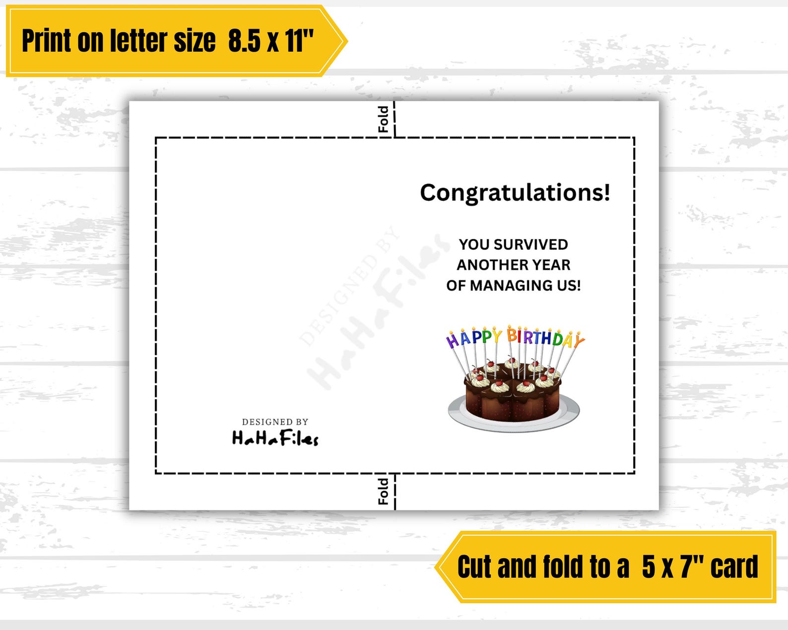 Funny Boss Birthday Card Printable, Office Humor Card for Manager ...