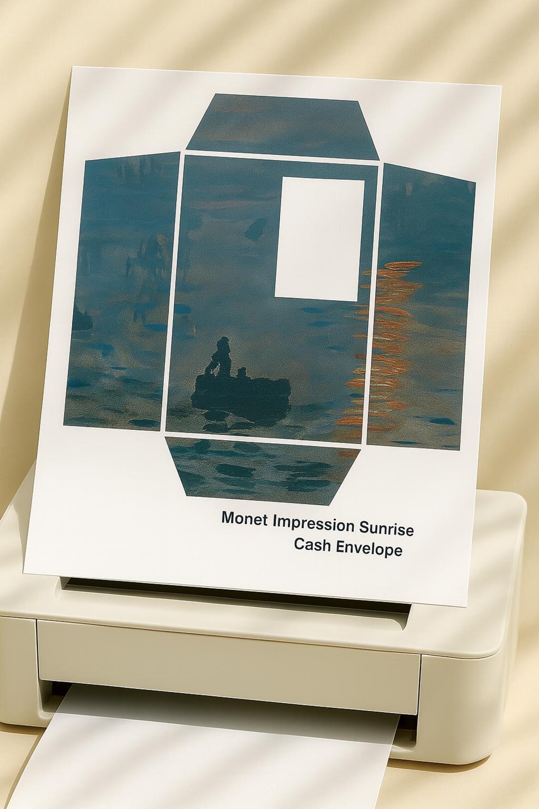 Monet Impression Sunrise Printable Envelope: DIY Origami Cash Envelope ...