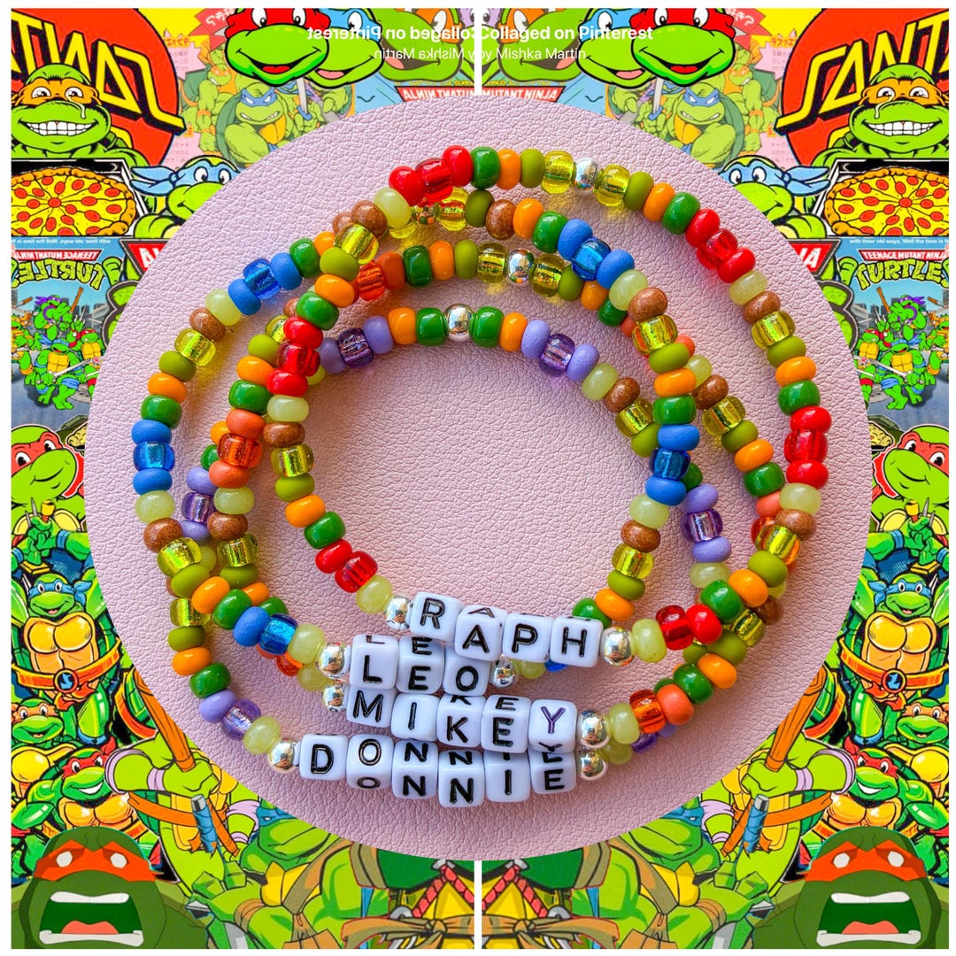 Teenage Mutant Ninja Turtle Beaded Bracelets - TMNT -turtle Power ...
