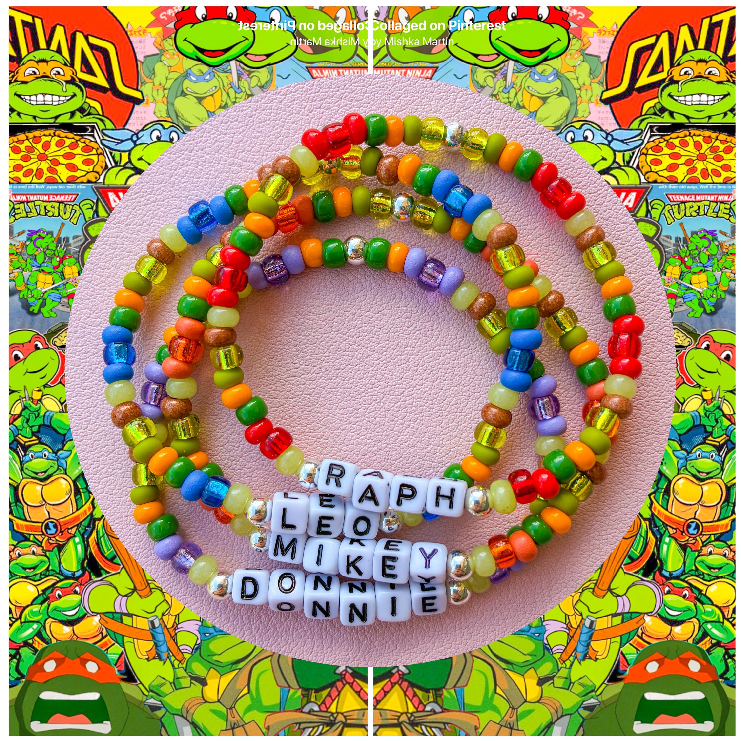 Teenage Mutant Ninja Turtle Beaded Bracelets - TMNT -turtle Power ...