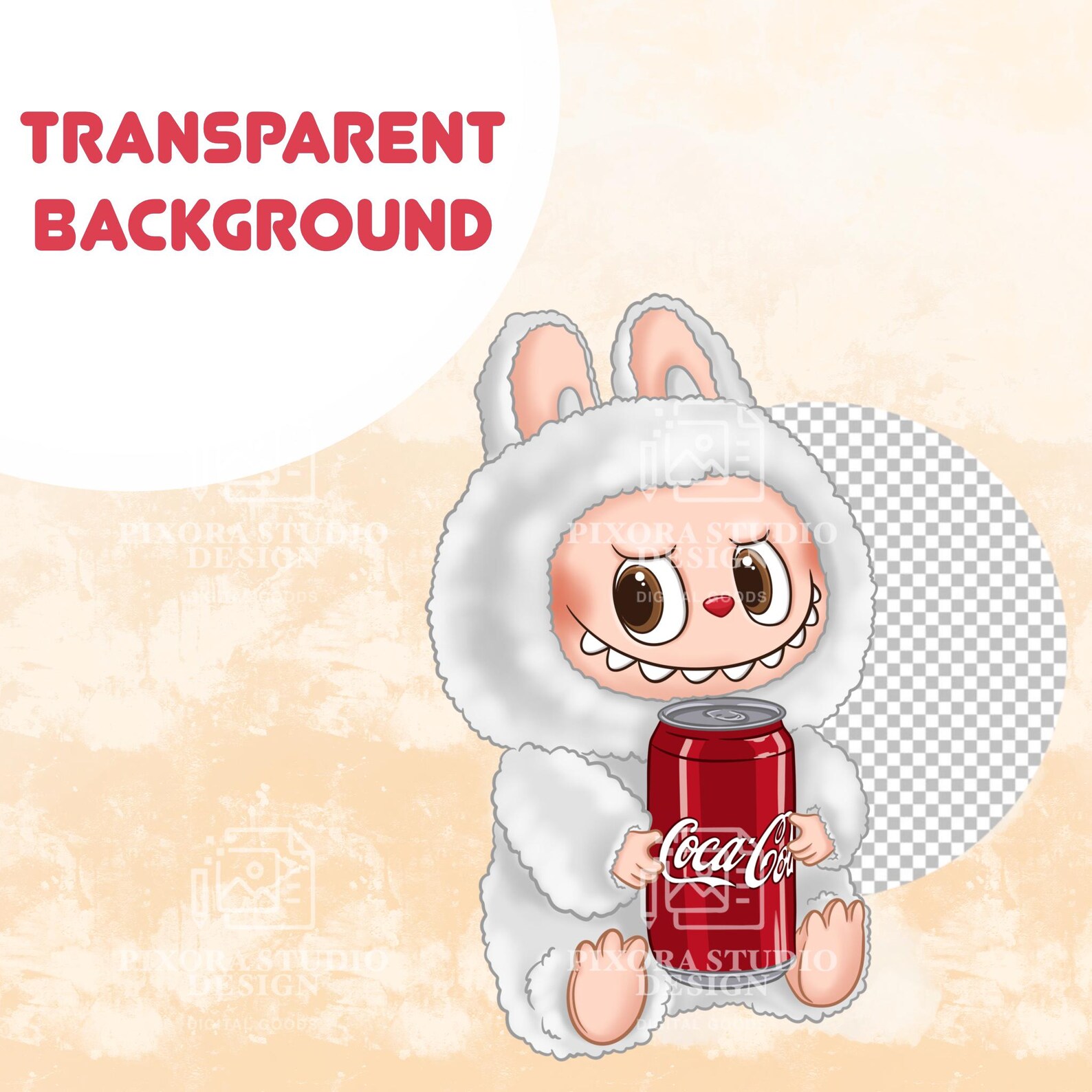 Labubu With Cola Clipart | Labubu Coca Cola PNG | Kawaii Labubu ...