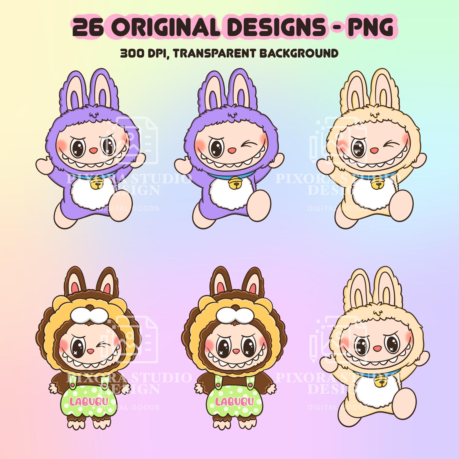 26 Labubu Clipart Digital Download Pack | Original Labubu Design ...