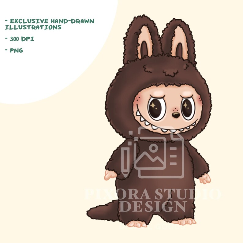 Zimomo Labubu Clipart PNG Bundle | Cute Digital Download | Transparent ...