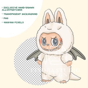 Zimomo Labubu Clipart PNG Bundle | Cute Digital Download | Transparent ...