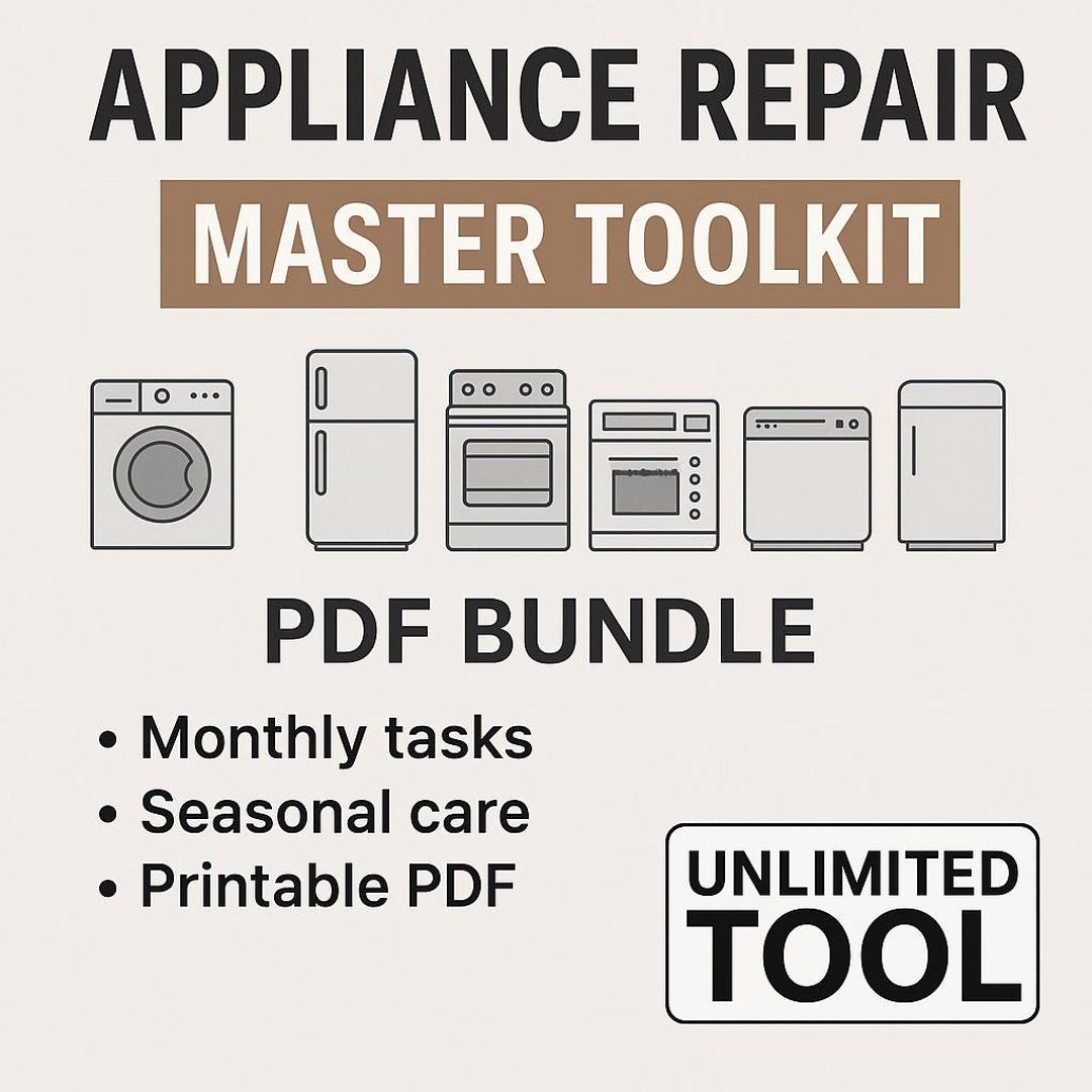 Appliance Maintenance Checklist Planner PDF | Monthly, Seasonal ...