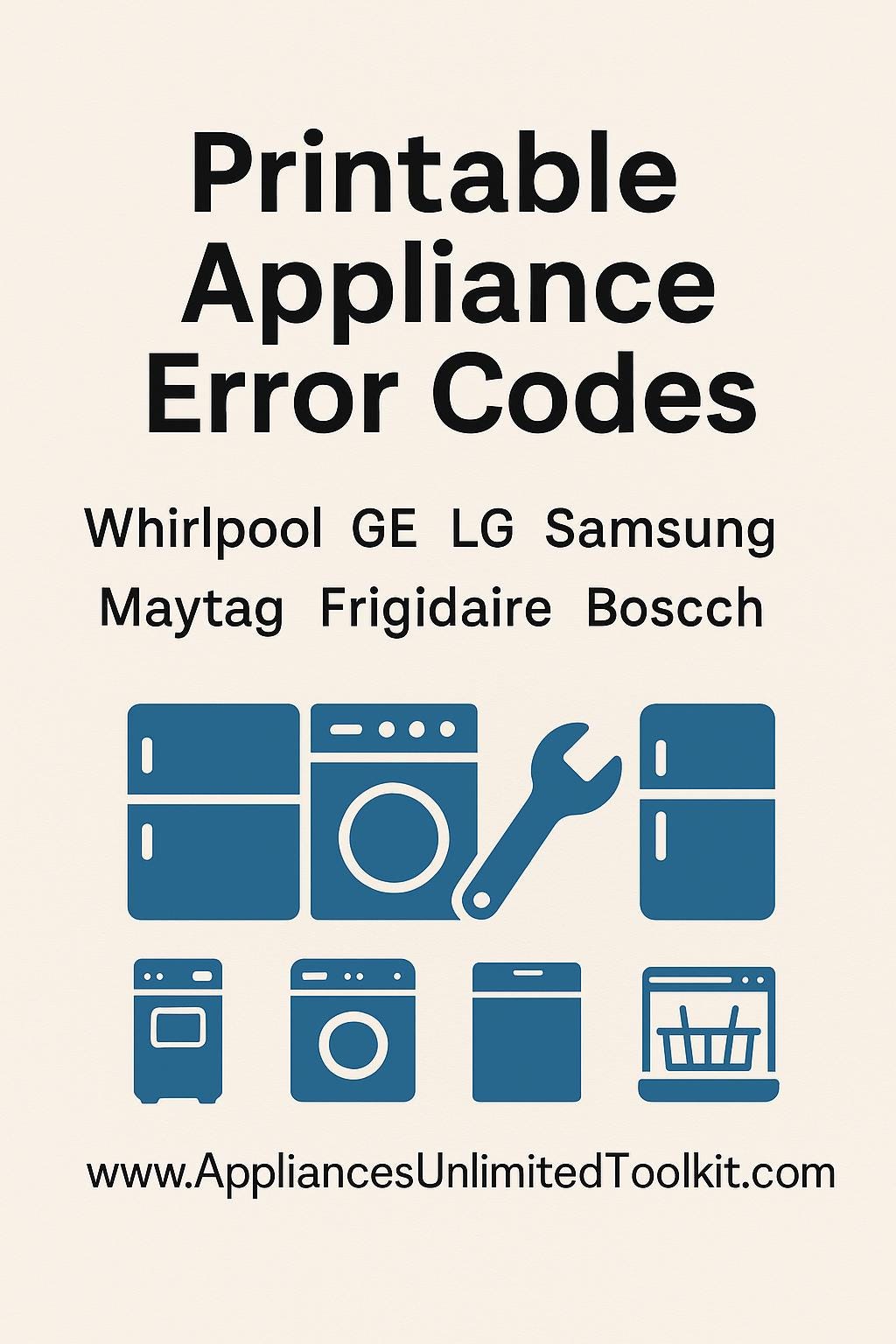 Appliance Error Code Sheet – DIY Troubleshooting PDF for Washers ...