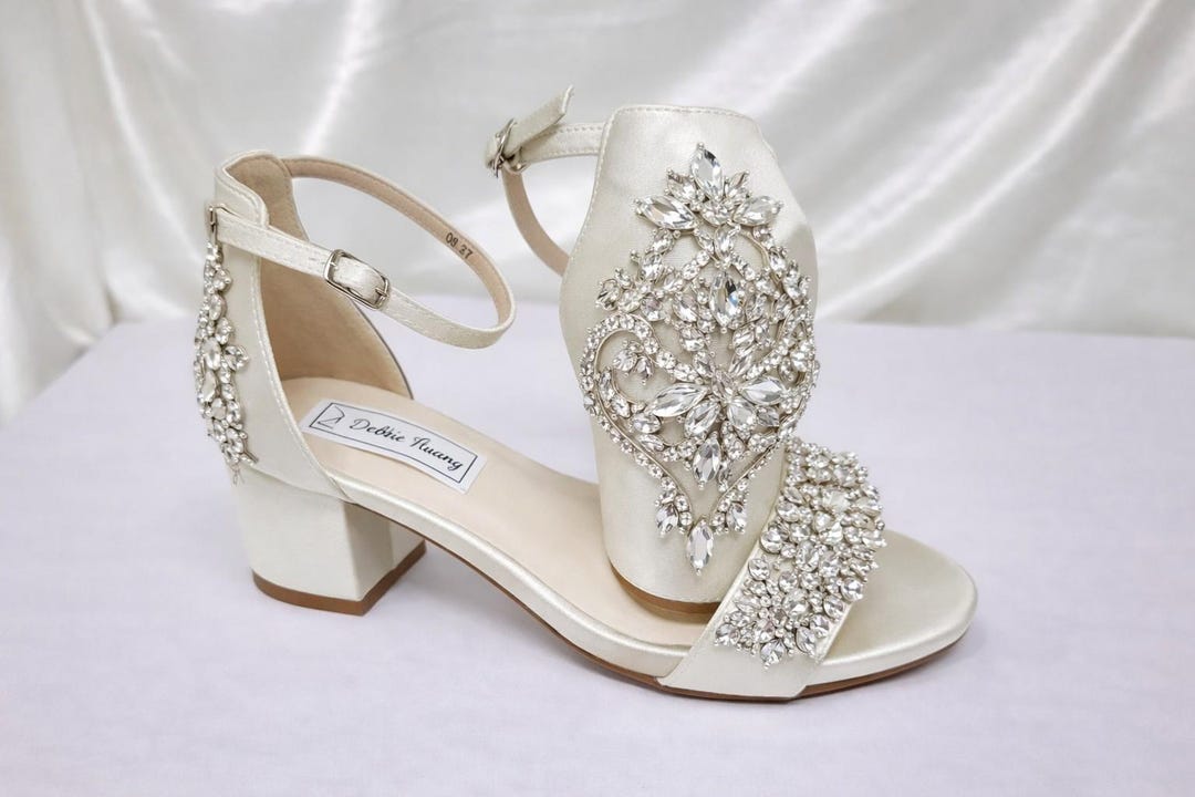 Ivory Wedding Shoes Ivory Block Heels Ivory Chunky Heels Ivory Bridal ...