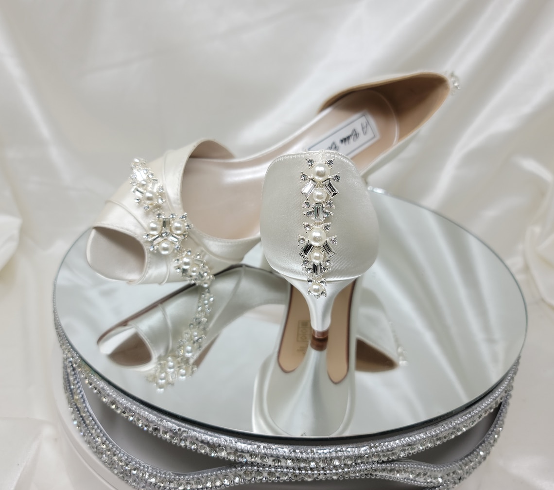 Ivory Wedding Shoes Ivory Bridal Shoes With Pearls and - Etsy