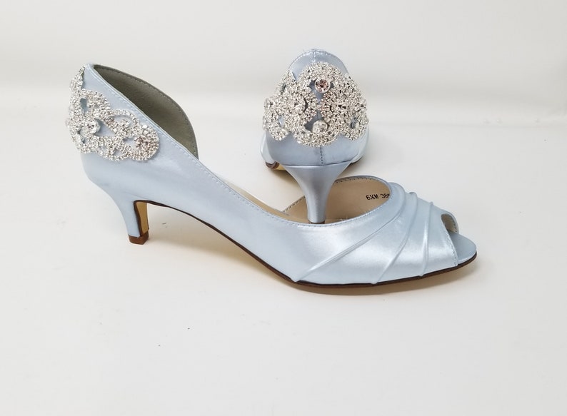 Baby Blue Wedding Shoes Crystal Back Baby Blue Bridal Shoes - Etsy