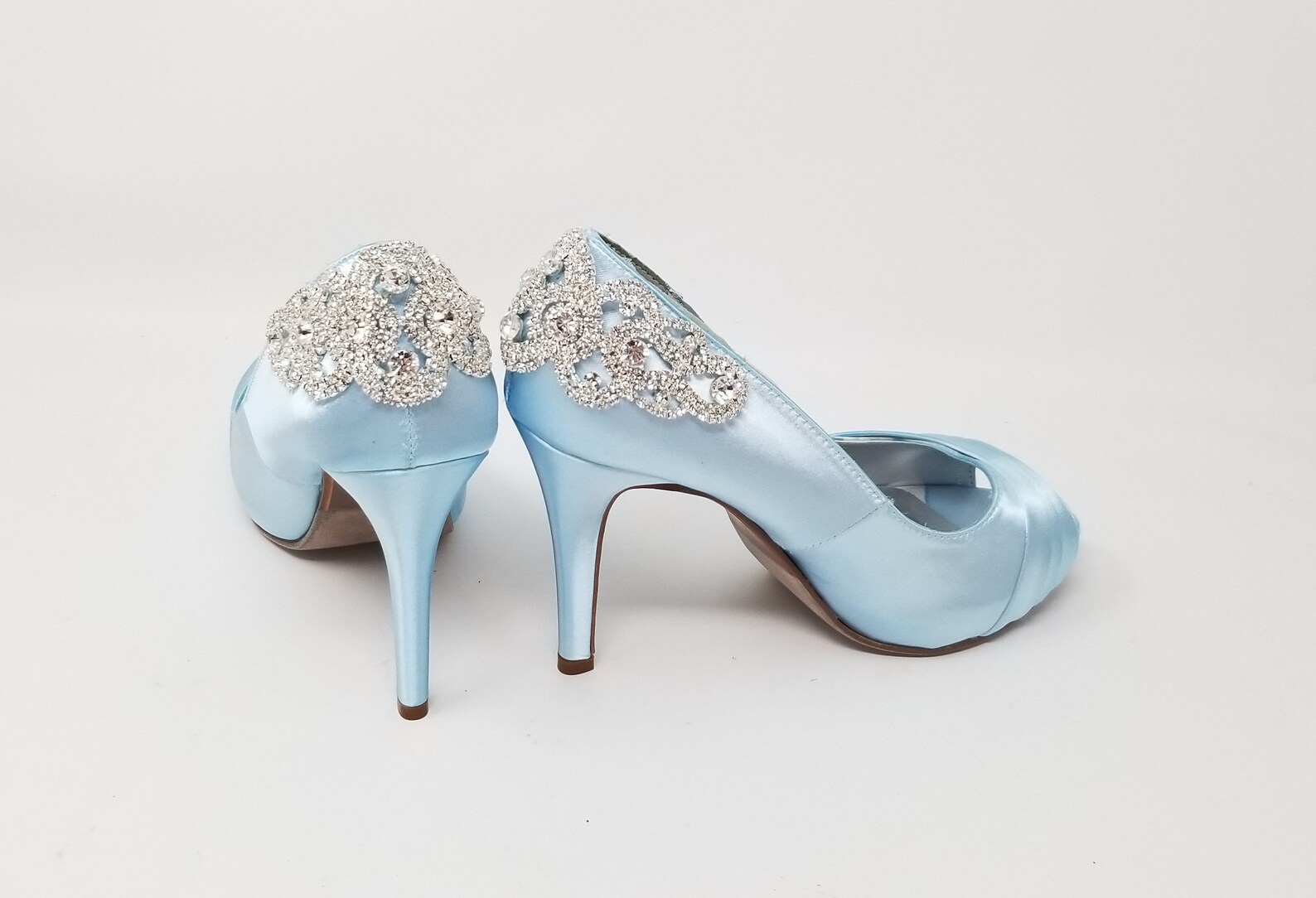 Blue Wedding Shoes With Crystal Heel Blue Bridal Shoes Blue | Etsy