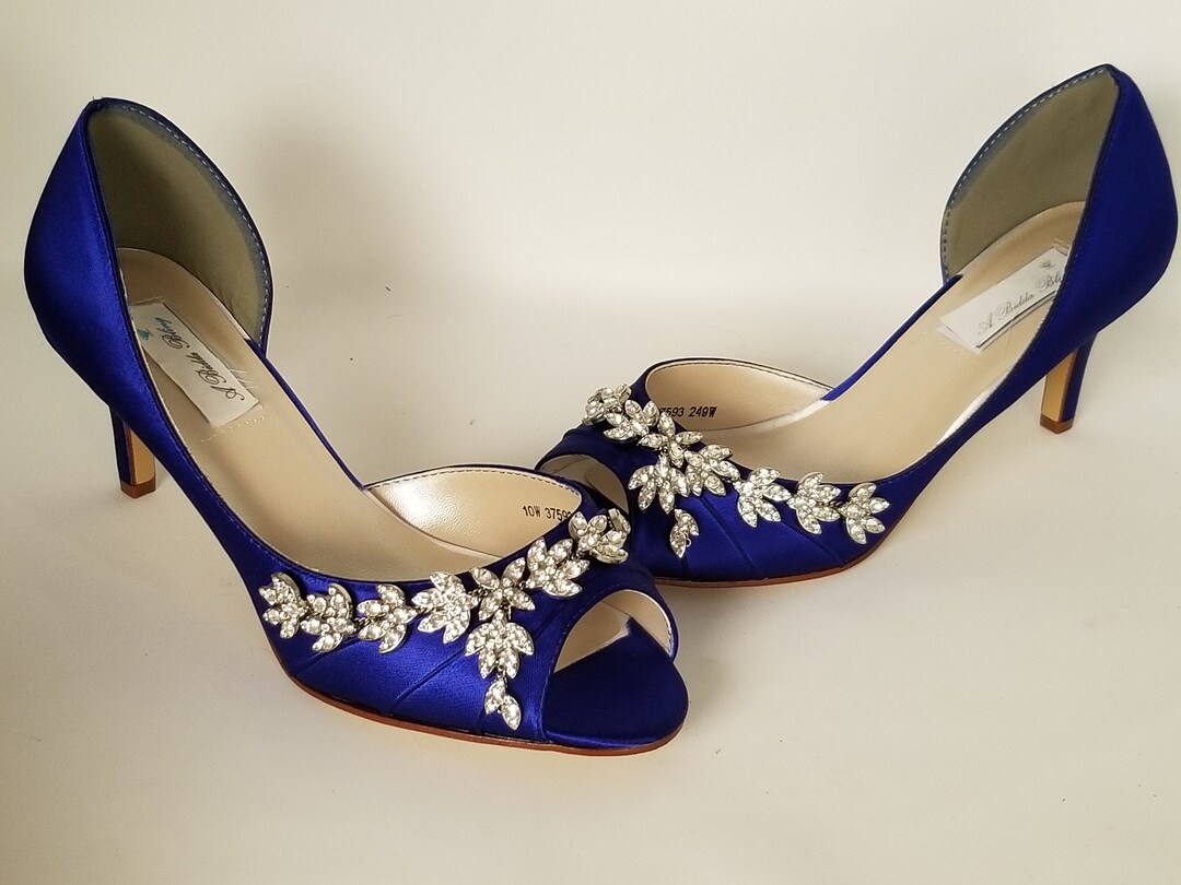 Blue Wedding Shoes Blue Bridal Shoes With Imported Crystal - Etsy