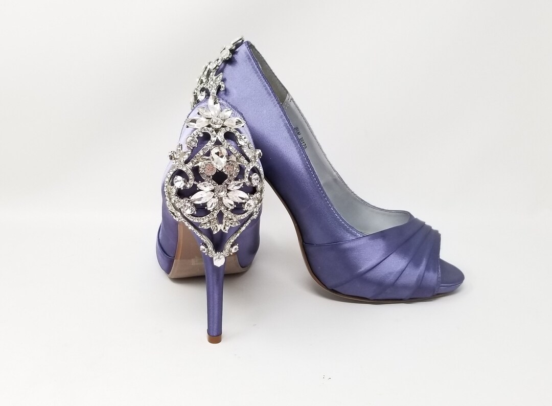 Purple Wedding Shoes Crystal Back Design Purple Bridal Shoes - Etsy