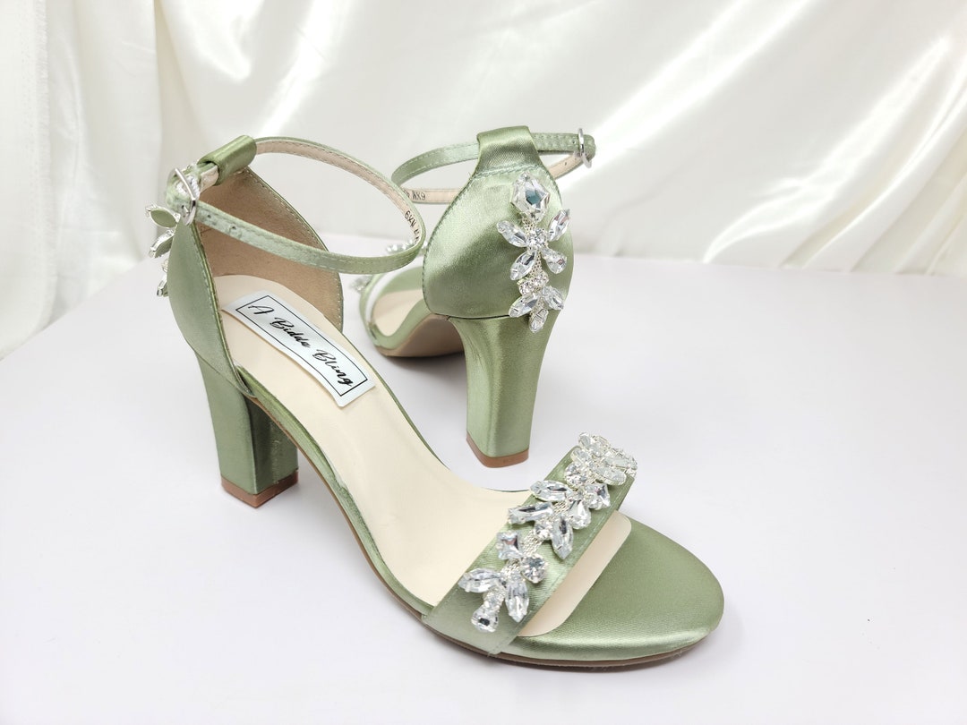 Sage Green Block Heels Sage Green Wedding Shoes Sage Green Wedding ...