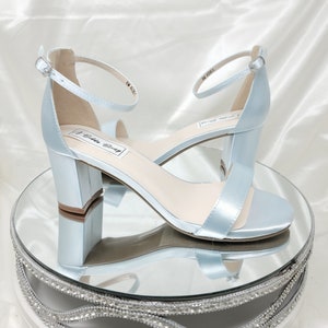 Baby Blue Wedding Shoes Chunky Heels Baby Blue Bridal Shoes OVER 100 ...