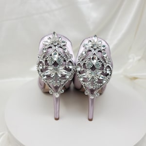 Purple Wedding Shoes Crystal Back Design Purple Bridal Shoes Lavender ...