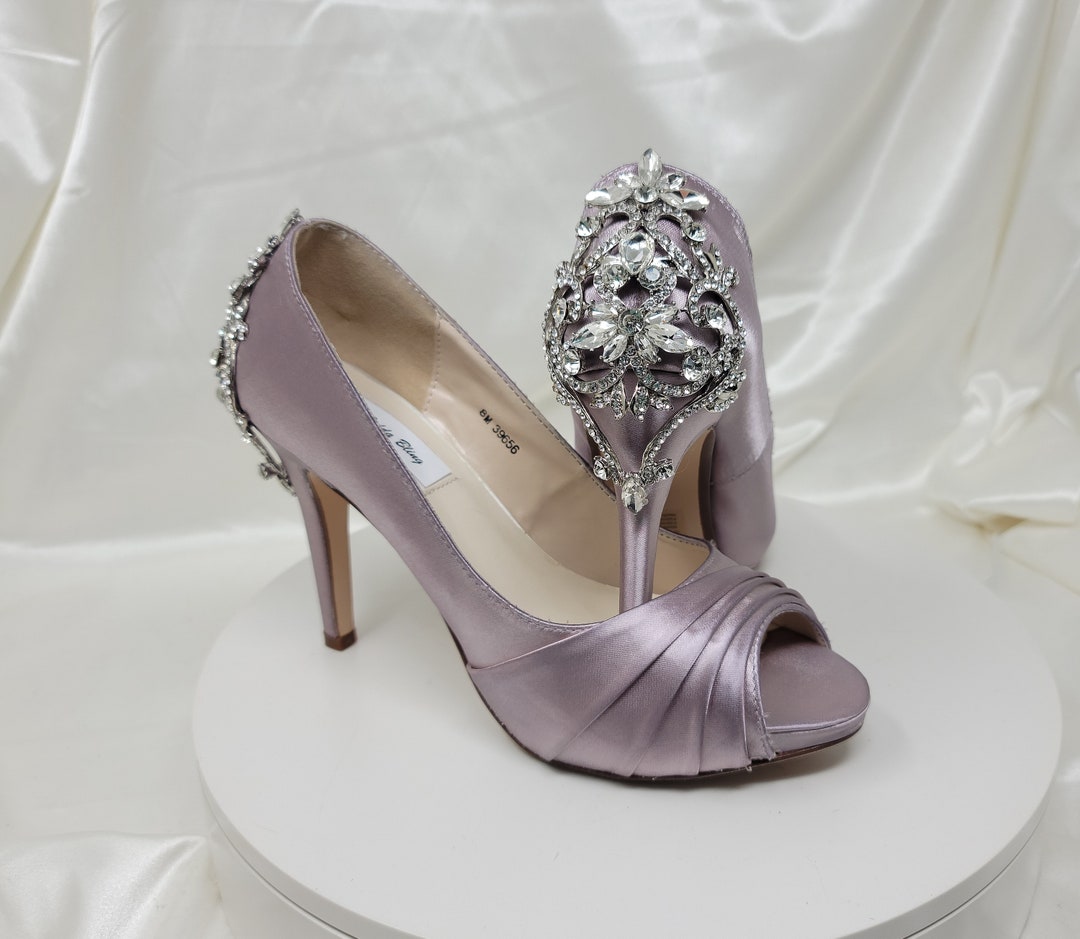 Purple Wedding Shoes Crystal Back Design Purple Bridal Shoes Lavender ...