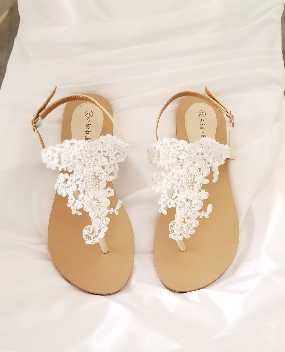White Lace Bridal Sandals Destination Wedding Sandals Ivory - Etsy