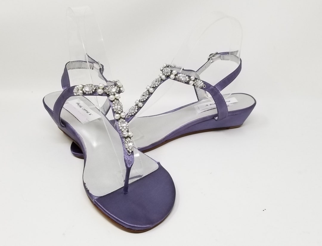 Purple Wedding Shoes With Pearls and Crystals Purple Bridal Shoes ...
