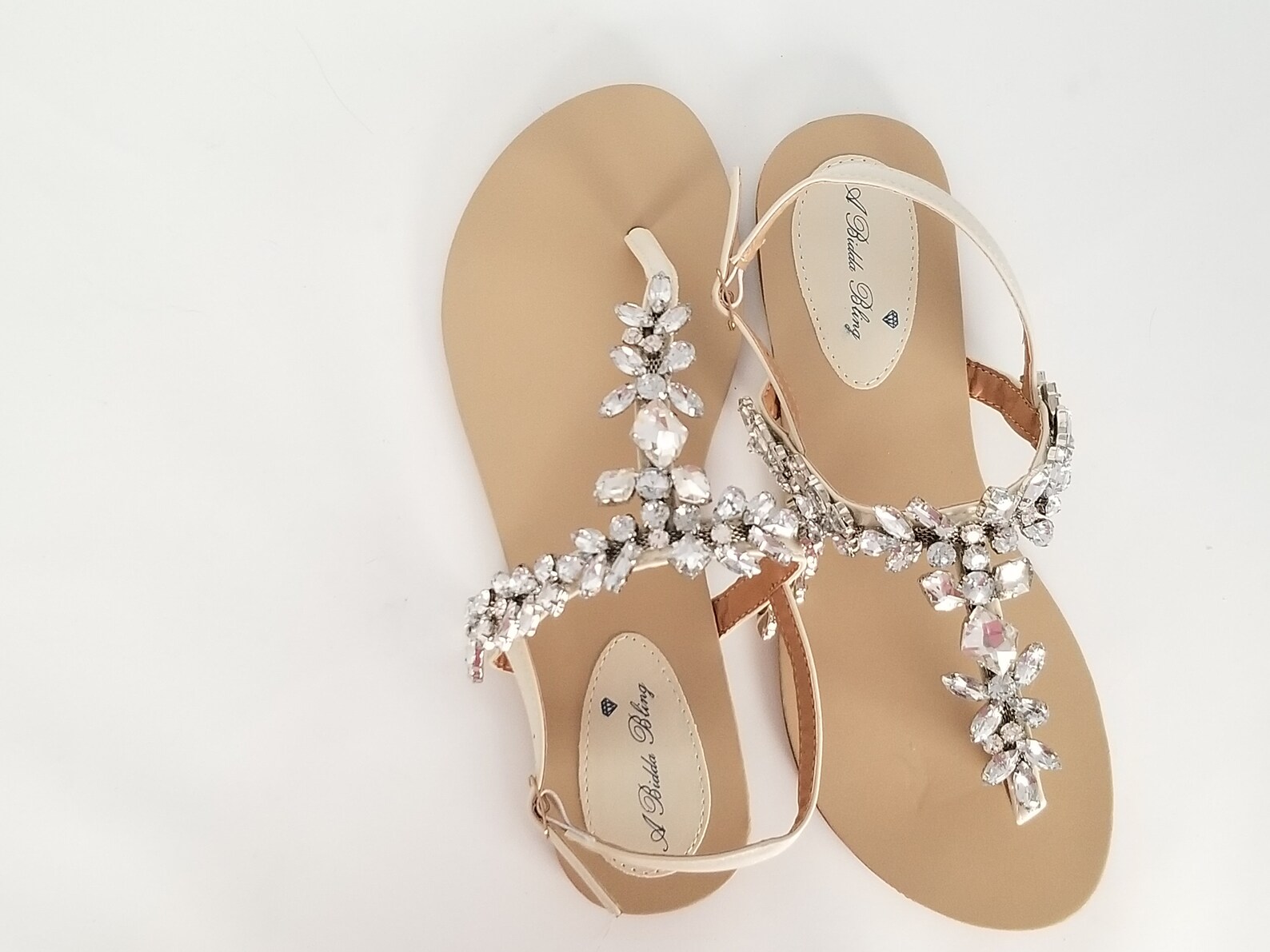 Ivory Wedding Sandals With Sparkling Gems Bridal Sandals Destination ...