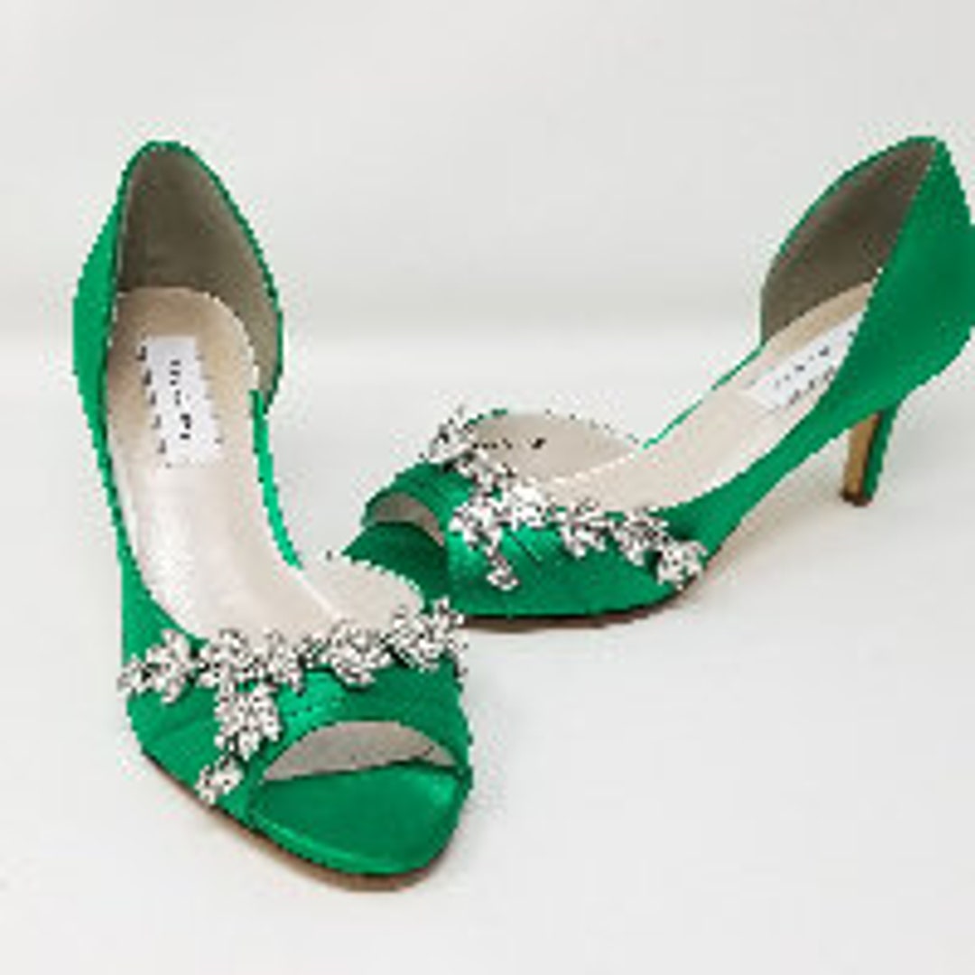 Emerald Green Bridal Shoes Emerald Green Wedding Shoes With - Etsy