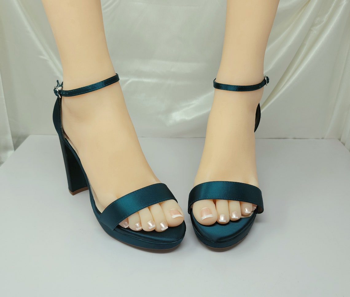 Teal Wedding Shoes Teal Platform Bridal Heels Teal Wedding Shoes Teal ...