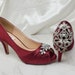 Burgundy Wedding Shoes Burgundy Bridal Shoes With Sparkling Crystal ...