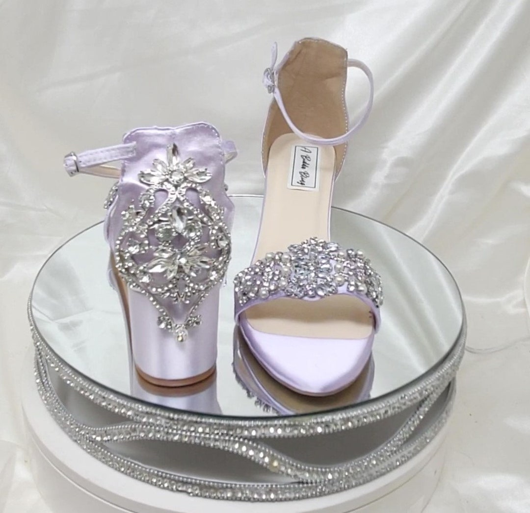Lilac Block Heels 100 COLORS Lilac Purple Chunky Heels Purple Bridal ...