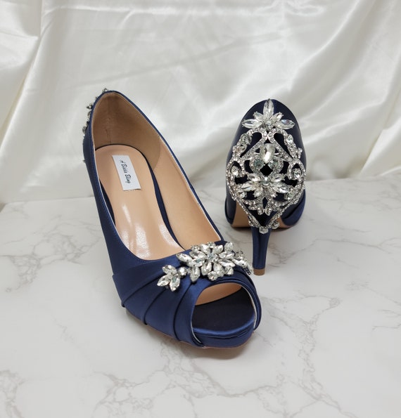 Navy Blue Wedding Shoes Wedges