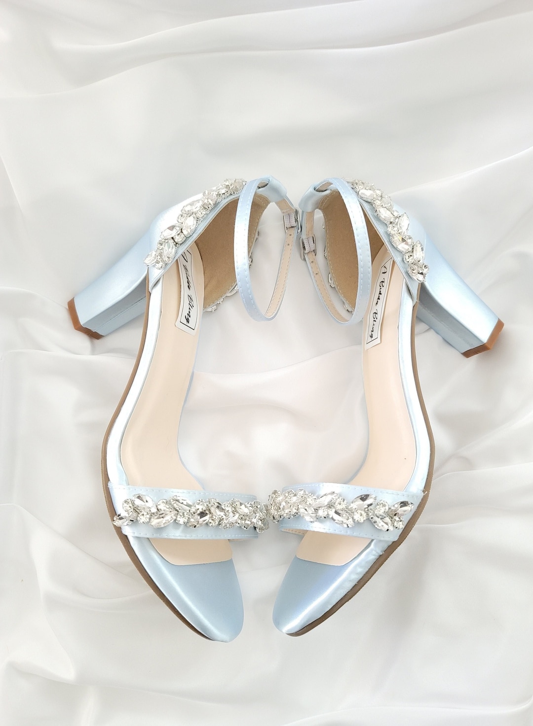 Baby Blue Bridal Shoes Sparkling Crystal Trim 100 COLORS Baby Blue ...