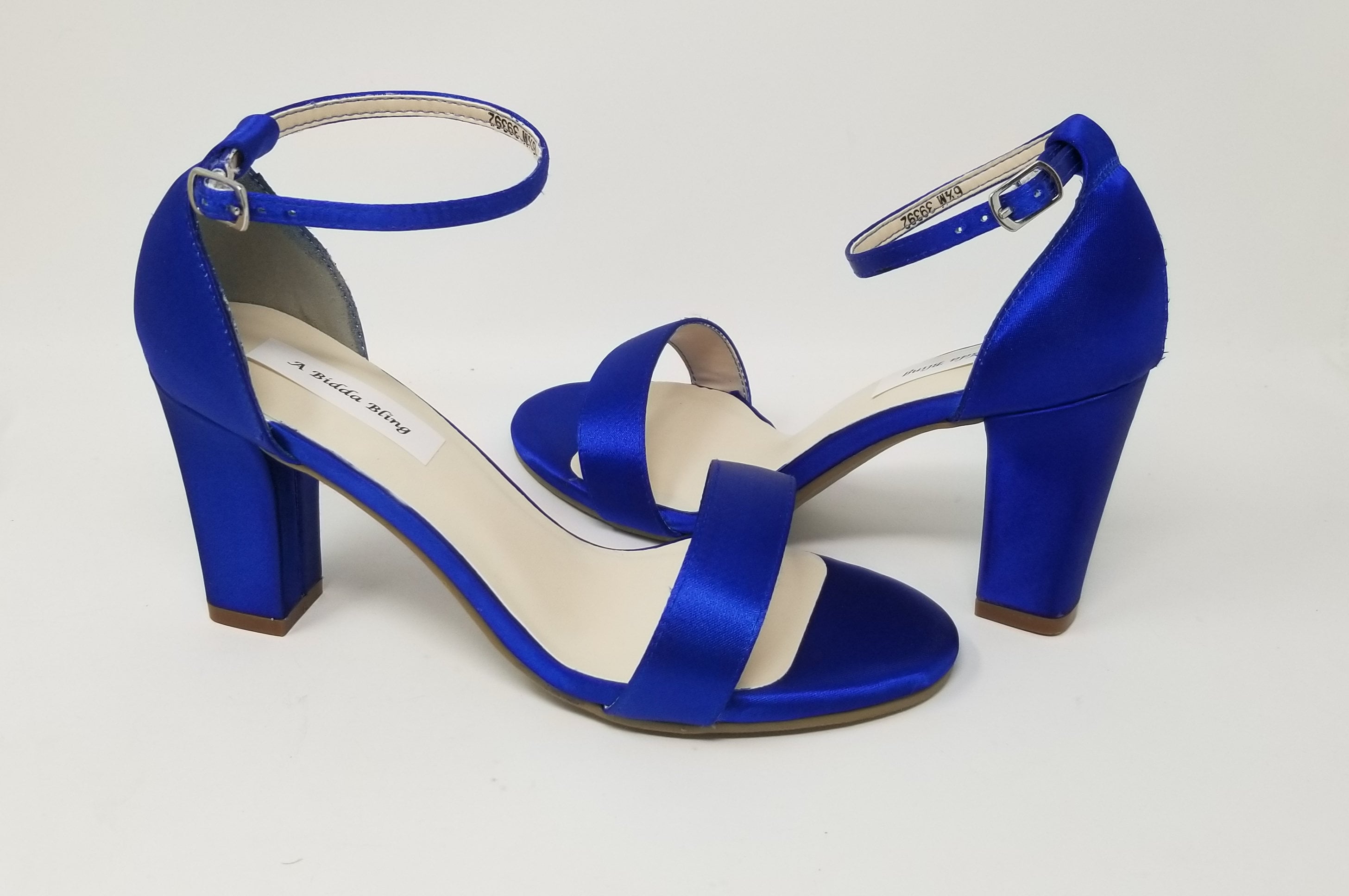Blue Block Heels Blue Wedding Shoes Blue Chunky Heels Blue | Etsy
