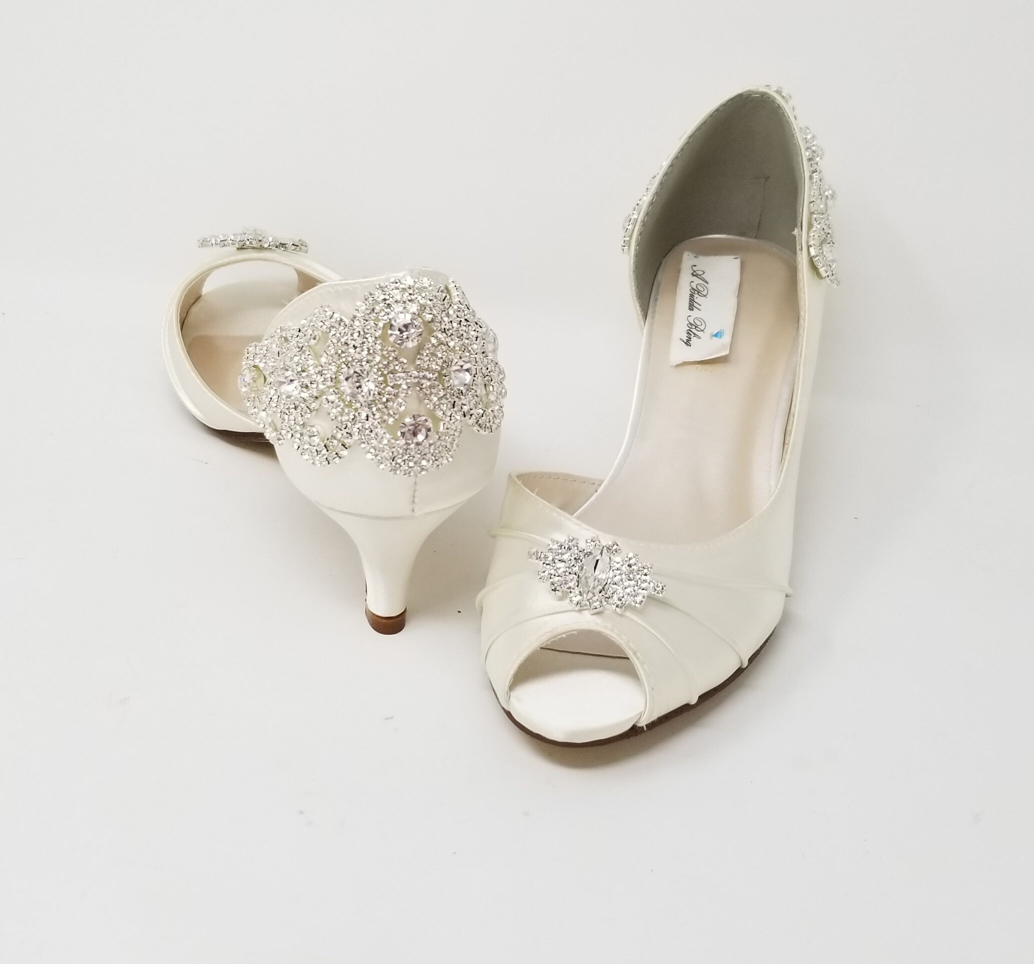 Ivory Wedding Shoes with Crystal Design Ivory Bridal Shoes | Etsy