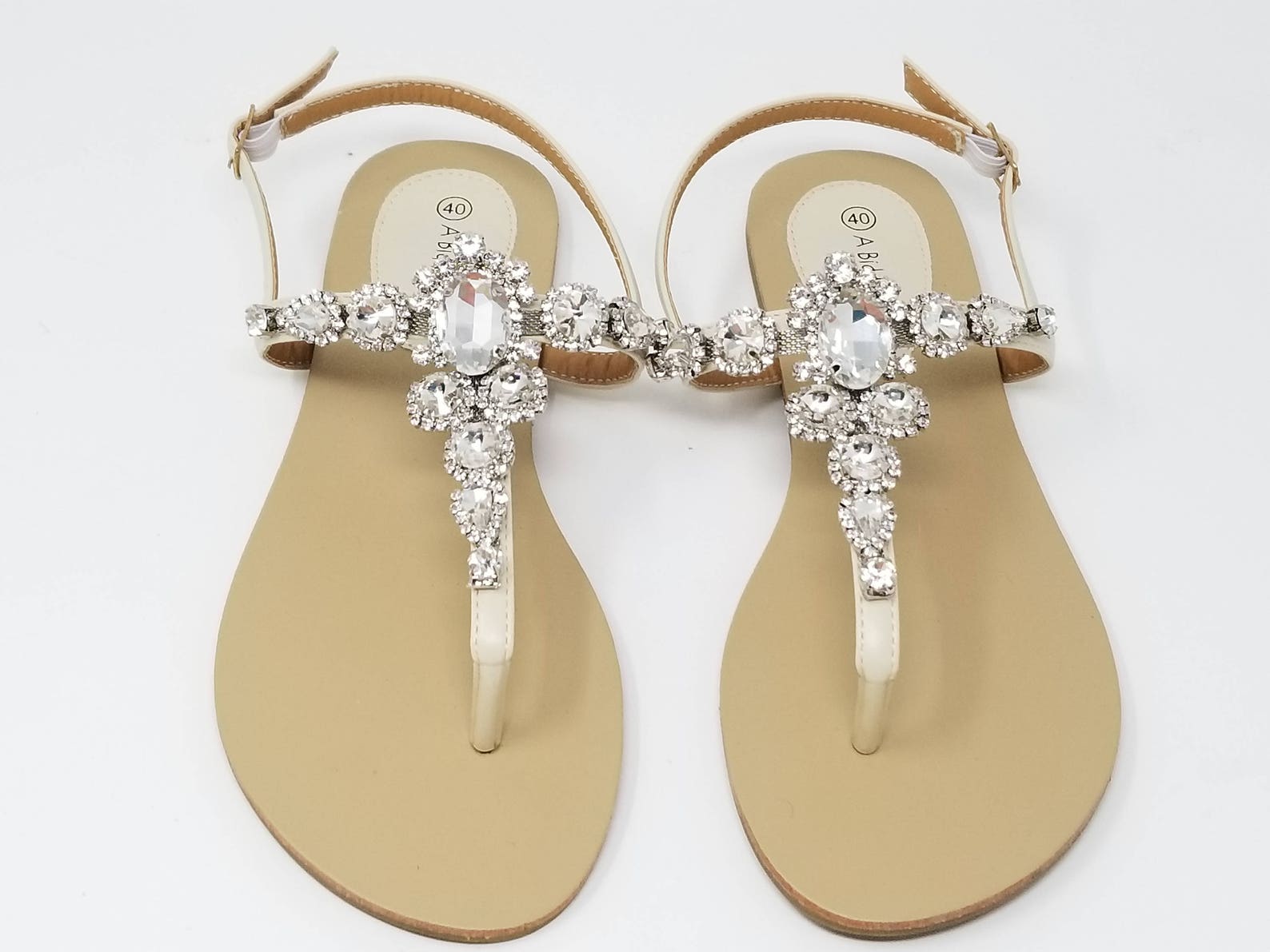 Ivory Wedding Sandals Ivory Bridal Sandals with Chunky | Etsy