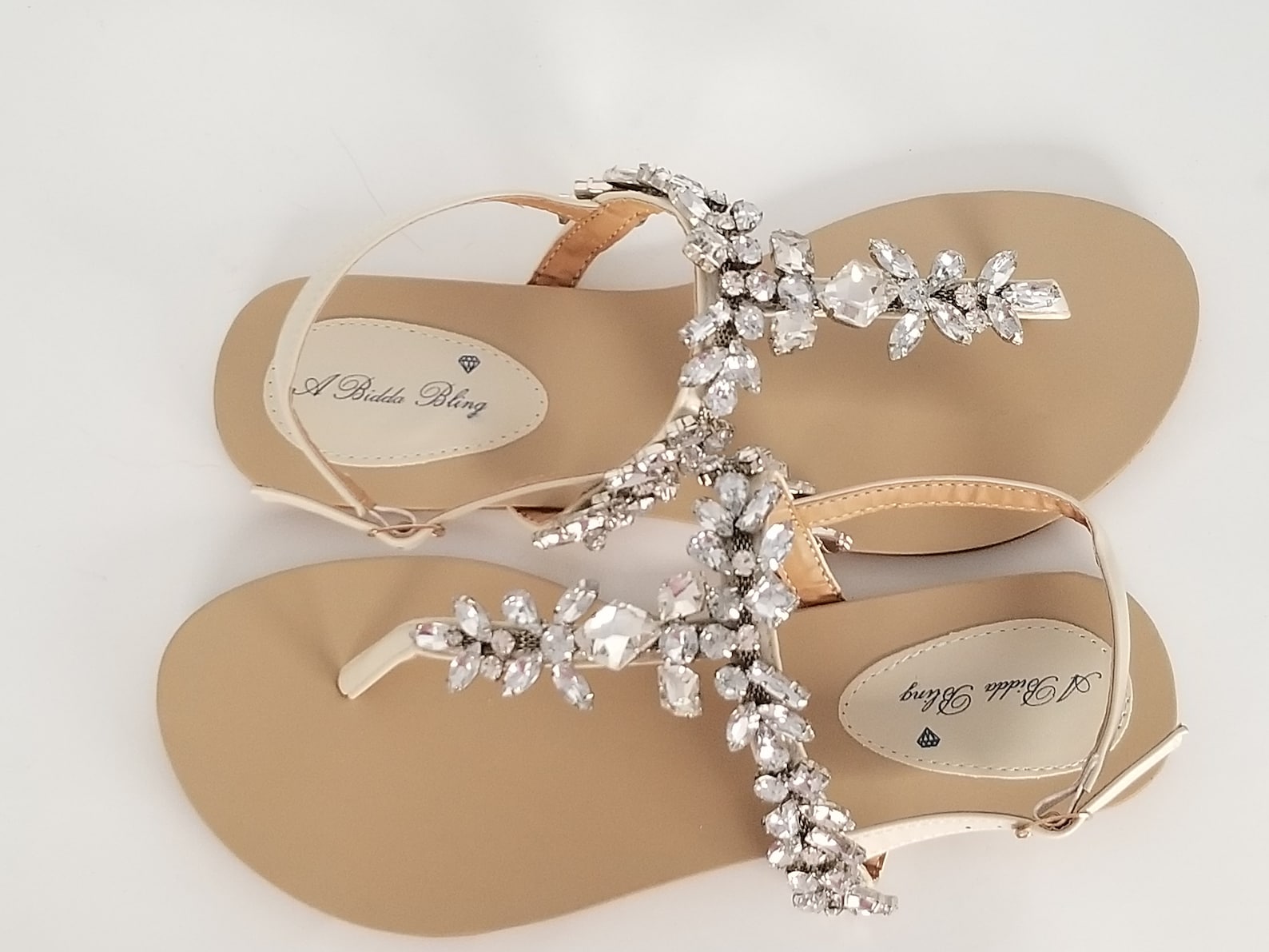Ivory Wedding Sandals With Sparkling Gems Bridal Sandals Destination ...