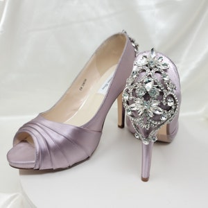 Purple Wedding Shoes Crystal Back Design Purple Bridal Shoes Lavender ...