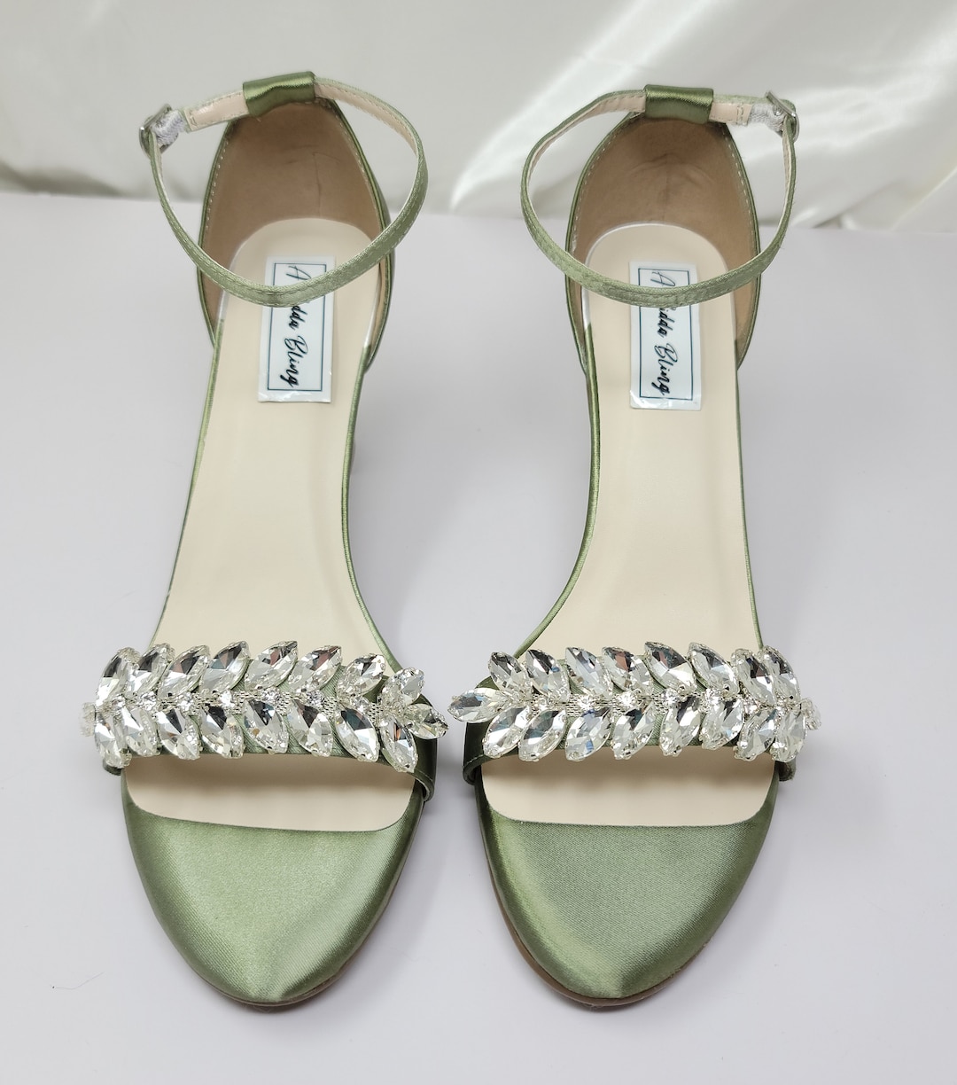 Sage Green Block Heels Sage Green Bridal Shoes Sage Green Wedding Shoes ...