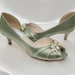 Sage Bridal Shoes With Crystal Gold Design Sage Green Wedding Shoes 100 ...