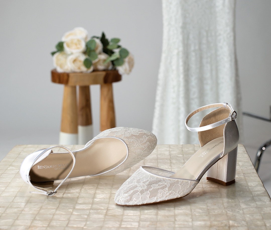Ivory Wedding Shoes Block Heels Ivory Lace Bridal Shoes With Block Heel ...