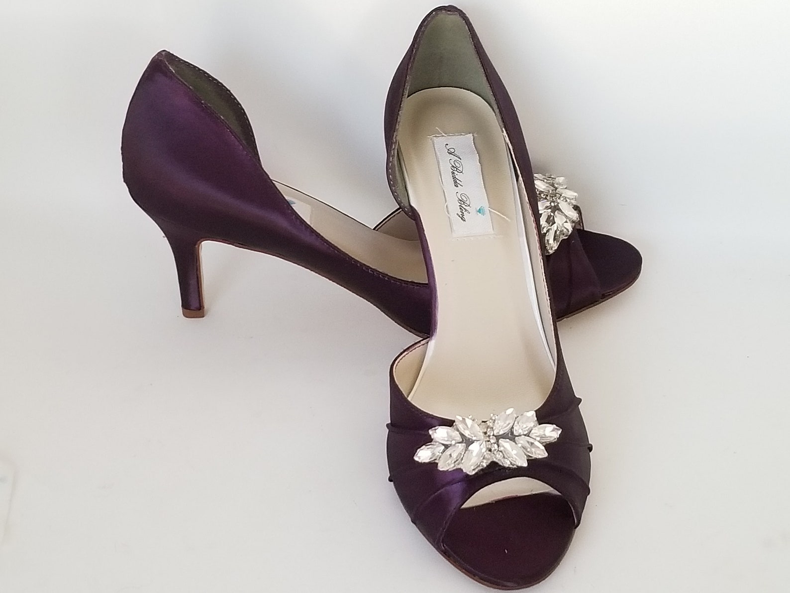 Bridal Shoes Purple Wedding Shoes Eggplant Bridal Shoes Crystal ...